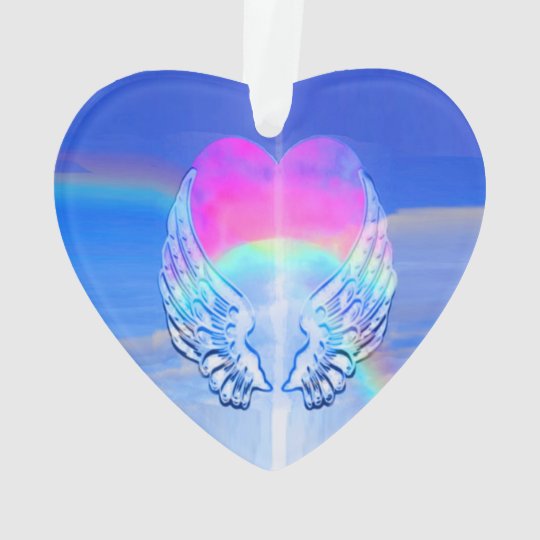 Angel Wings Wrapped Around a Heart Ornament | Zazzle.com