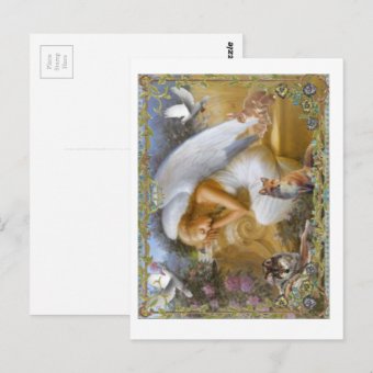 Angel With Animals Postcard | Zazzle