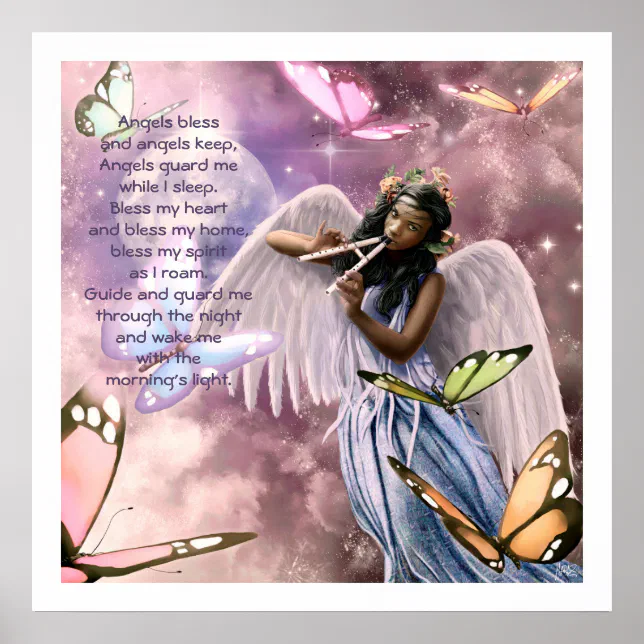 Angel with Butterflies Painting Custom Art Prints | Zazzle