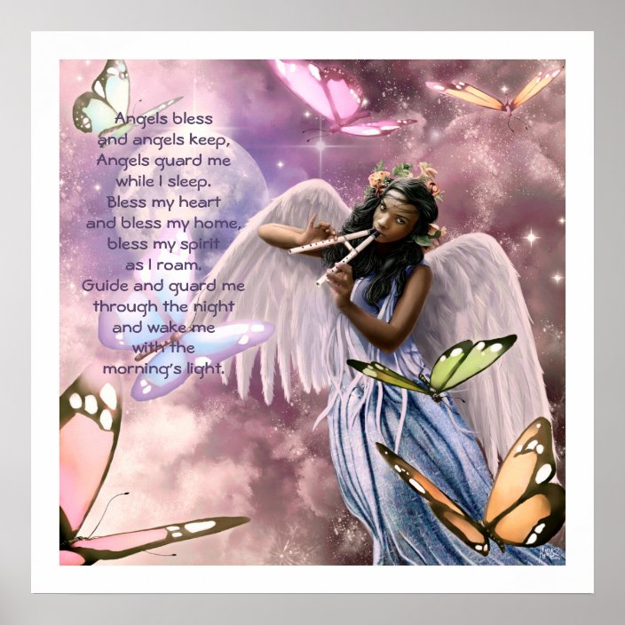 Angel with Butterflies Painting Custom Art Prints | Zazzle.com