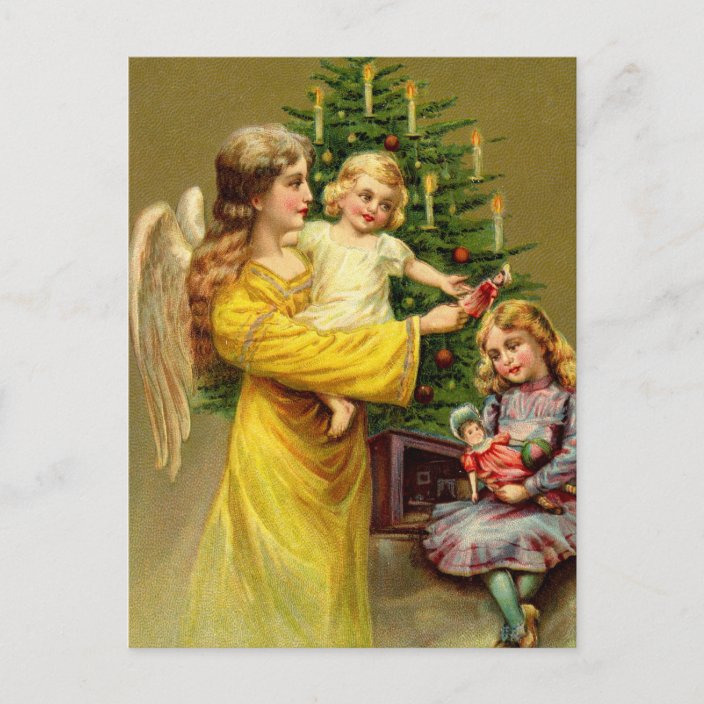 Angel with Children and Tree Postcard | Zazzle.com
