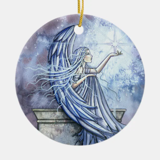 Angel with Star Christmas Ornament | Zazzle