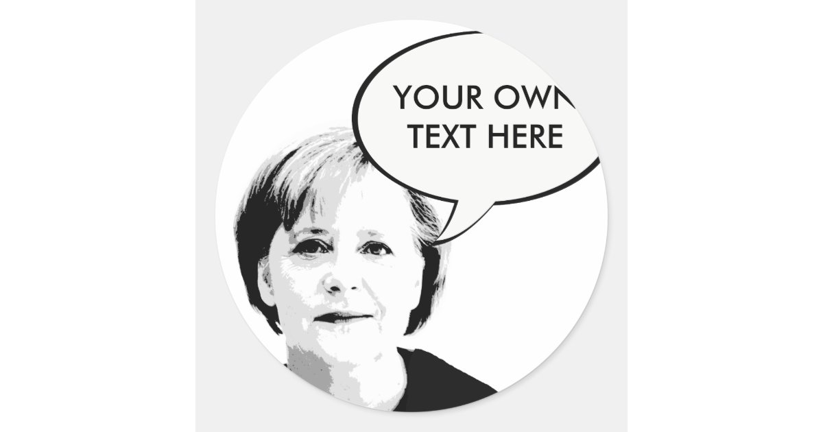 Angela Merkel -- International Leader -.png Classic Round Sticker | Zazzle