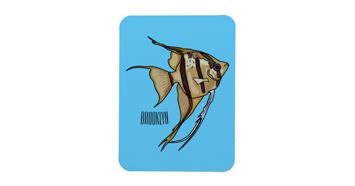 Angelfish cartoon illustration magnet | Zazzle