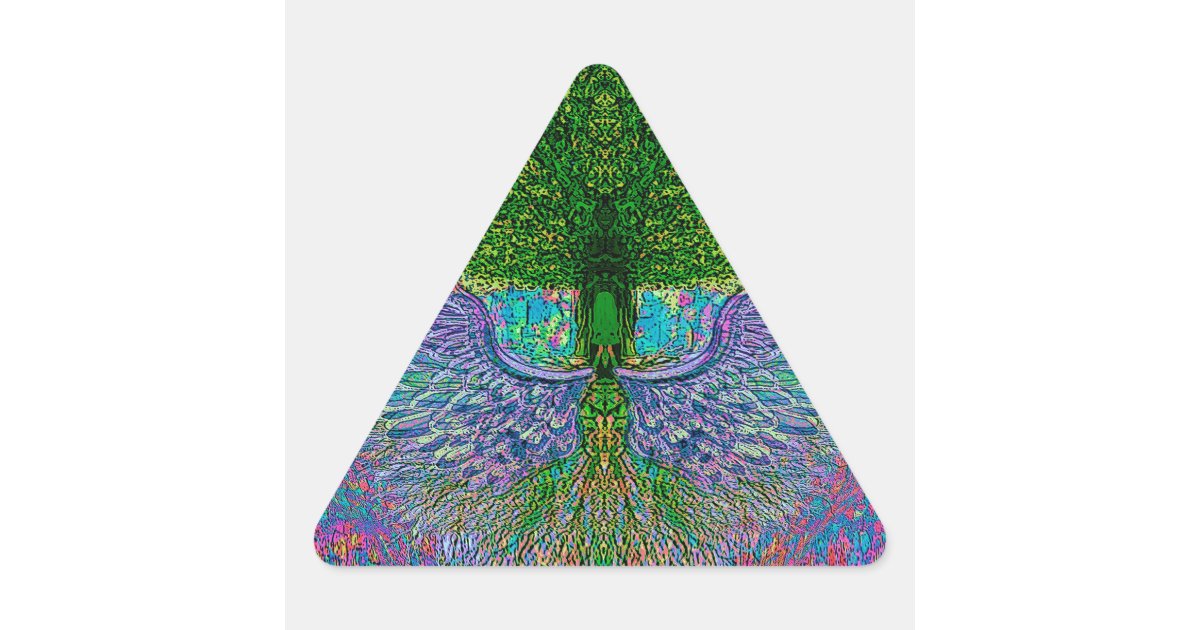 Angelic Tree of Life Triangle Sticker | Zazzle