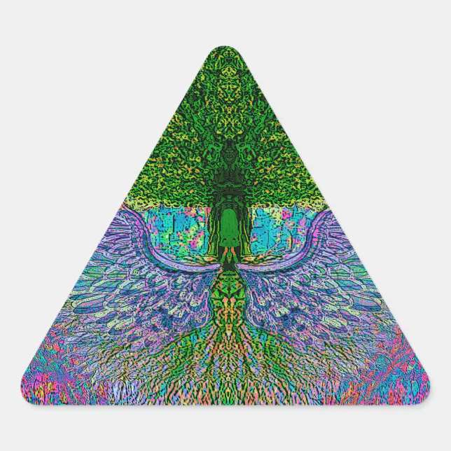 Angelic Tree of Life Triangle Sticker | Zazzle