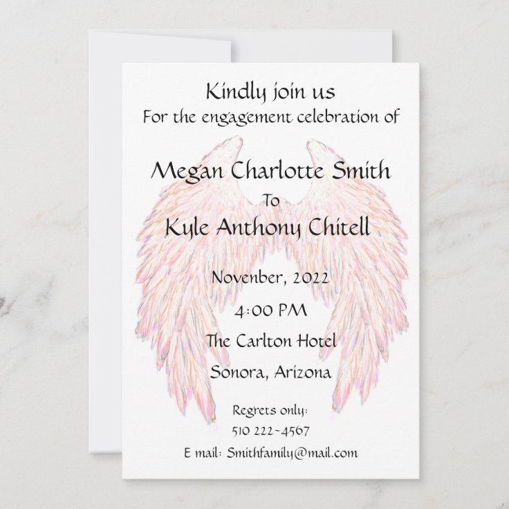 Angelic Wings Invitation | Zazzle