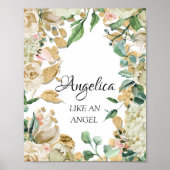 Angelica Name Meaning Floral Bridal Birthday Poster | Zazzle