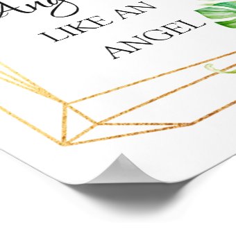 Angelica Name Meaning Floral Geometric Frame Poster | Zazzle