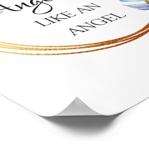 Angelica Name Meaning Floral Golden Frame Poster | Zazzle