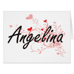 Angelina Artistic Name Design with Hearts | Zazzle