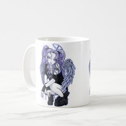 Angelina Gothic Violet Angel Mug | Zazzle