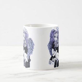 Angelina Gothic Violet Angel Mug | Zazzle
