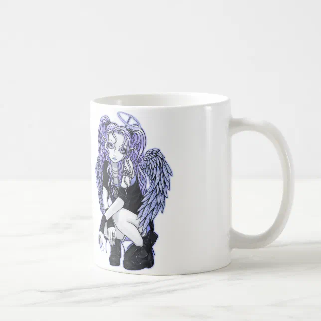 Angelina Gothic Violet Angel Mug | Zazzle