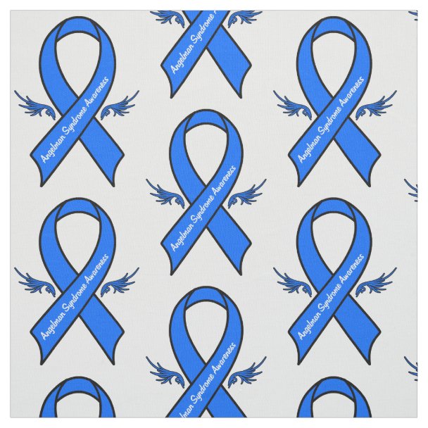 Angelman Syndrome Awareness Ribbon Angel Wings Fabric | Zazzle