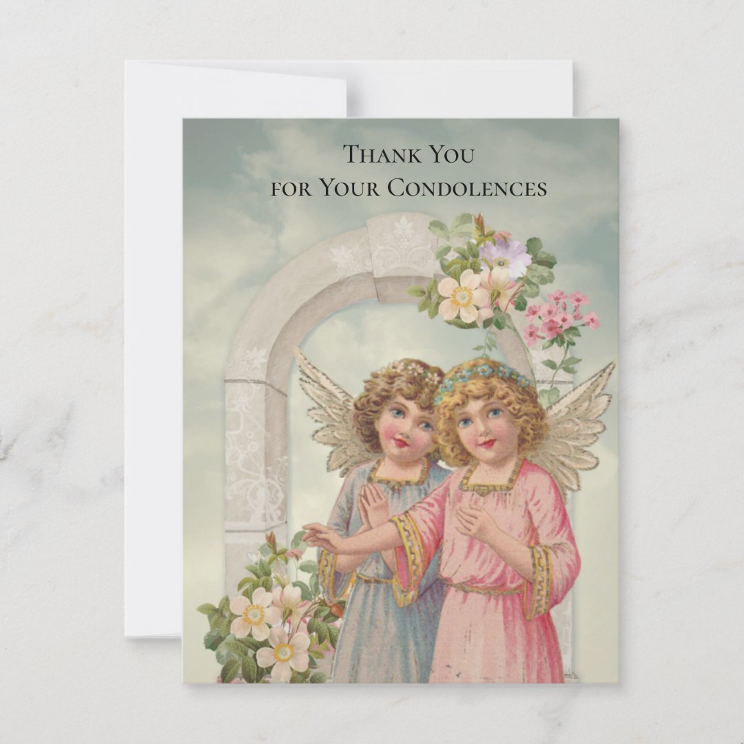 Angels Funeral Sympathy Holy Card Thank You | Zazzle