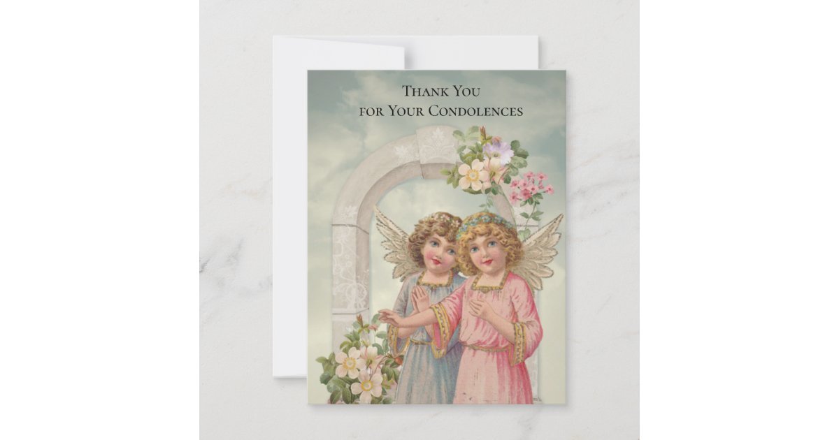 Angels Funeral Sympathy Holy Card Thank You | Zazzle