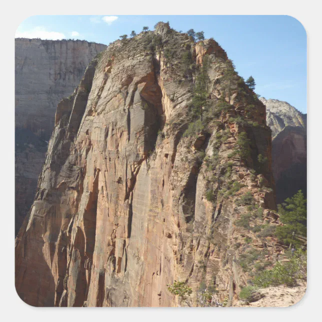 Angels Landing at Zion National Park Square Sticker | Zazzle