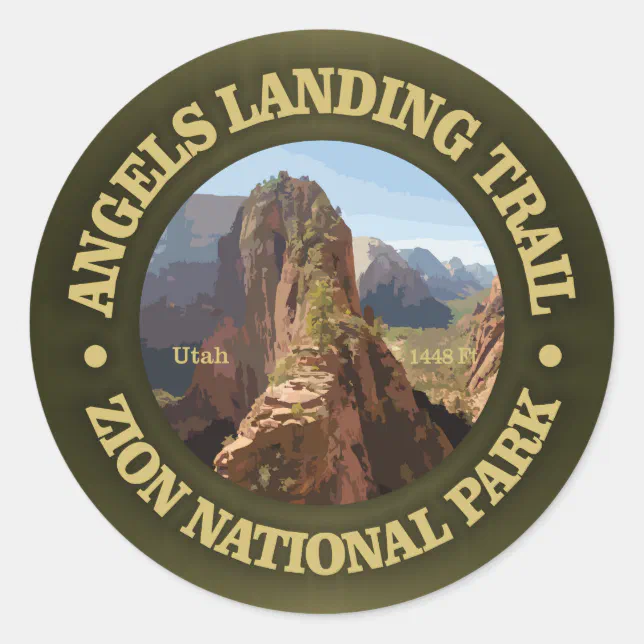 Angels Landing Classic Round Sticker | Zazzle