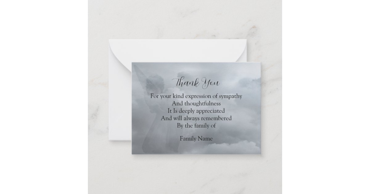 Angel's Shadow Thank You Note Card | Zazzle