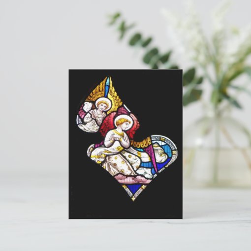 ANGELS STAINED GLASS WINDOW POSTCARD | Zazzle