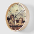 ANGELS / Winged Cherubs ,Clouds Raffaello Sanzio Clock | Zazzle