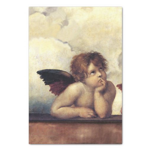 ANGELS / Winged Cherubs ,Clouds Raffaello Sanzio Tissue Paper | Zazzle