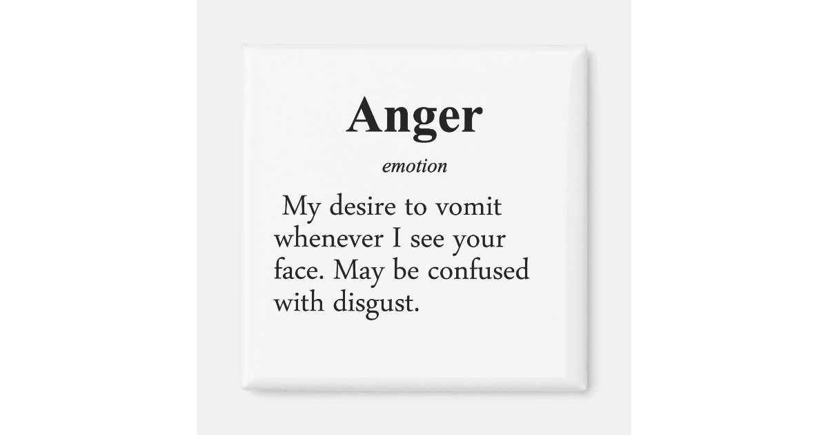 Anger Definition Magnet | Zazzle