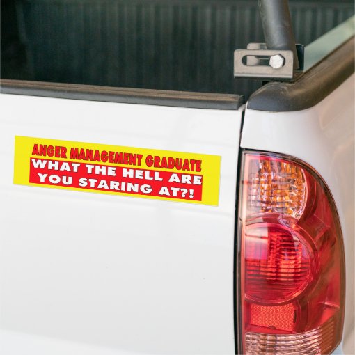 Anger Management Graduate Bumper Sticker | Zazzle