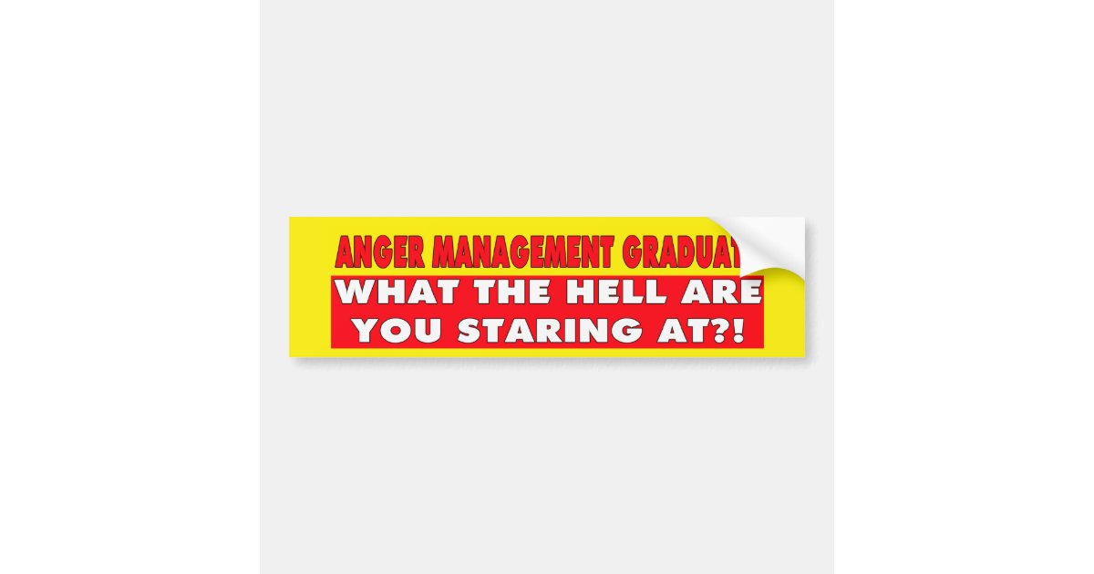 Anger Management Graduate Bumper Sticker | Zazzle