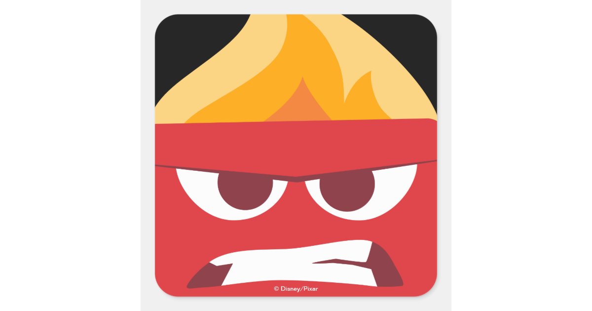 Anger Square Sticker | Zazzle