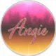 Angie First Name Golden pink Sticker | Zazzle