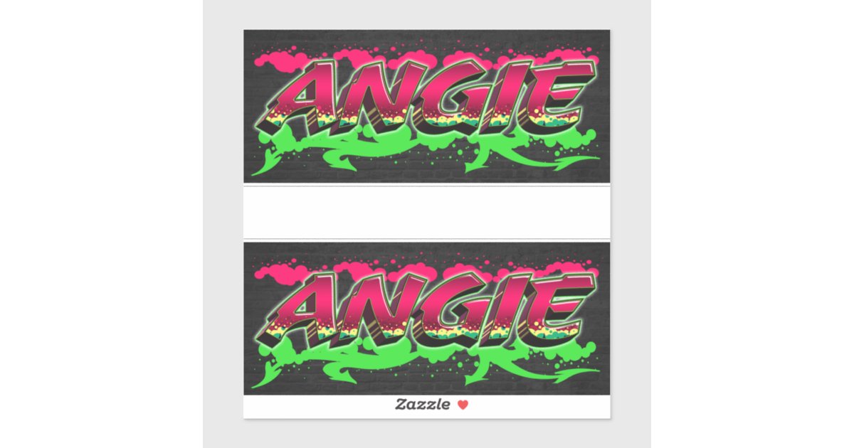 Angie First Name Graffiti Sticker | Zazzle
