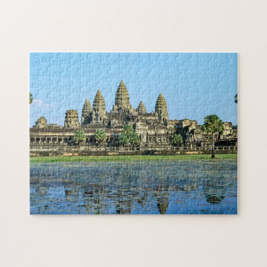 Angkor Wat and reflection in the lake - Cambodia Jigsaw Puzzle | Zazzle.com