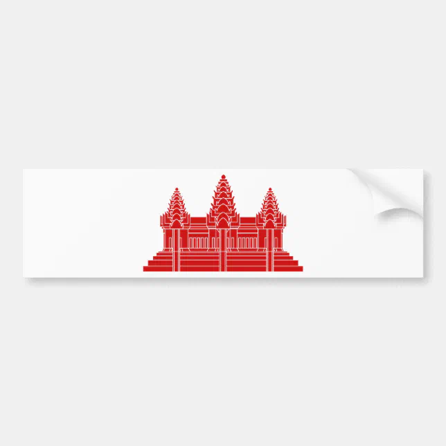Angkor Wat Cambodian / Khmer Flag Bumper Sticker | Zazzle
