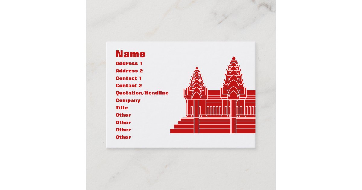 Angkor Wat Cambodian / Khmer Flag Business Card | Zazzle