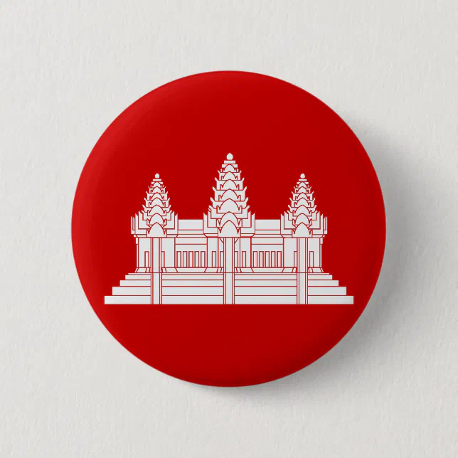 Angkor Wat Cambodian / Khmer Flag Button | Zazzle