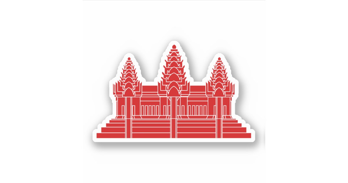 Angkor Wat Cambodian / Khmer Flag Sticker | Zazzle