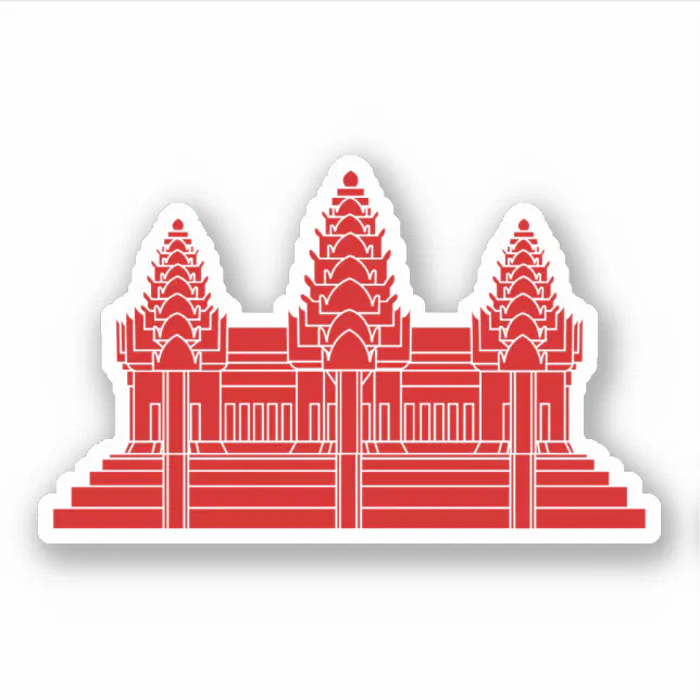 Angkor Wat Cambodian / Khmer Flag Sticker | Zazzle