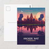 Angkor Wat Sunrise Cambodia Siem Reap Retro Postcard | Zazzle