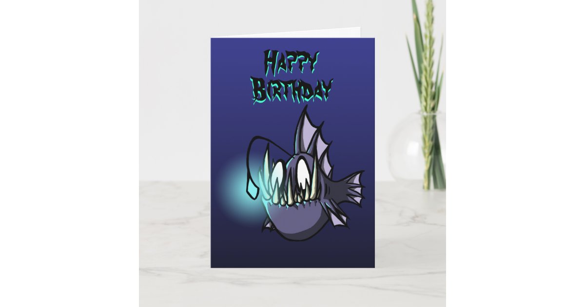 Angler Fish Birthday Card | Zazzle