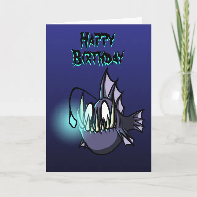 Angler Fish Birthday Card | Zazzle