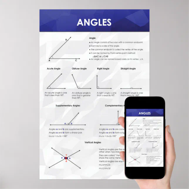 Angles - Math Poster | Zazzle