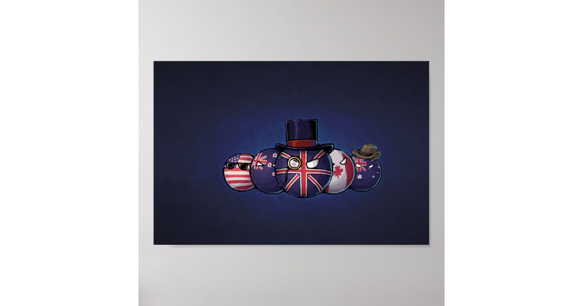 Anglo-Saxon Countryballs Poster | Zazzle