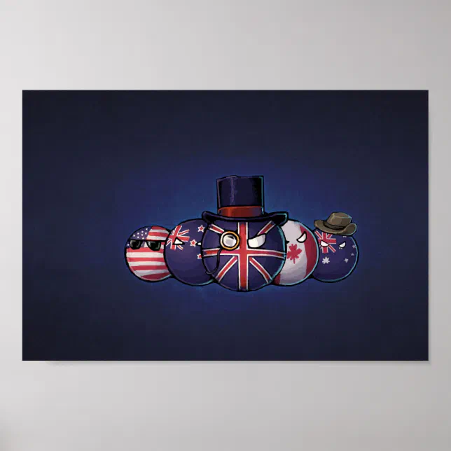 Anglo-Saxon Countryballs Poster | Zazzle