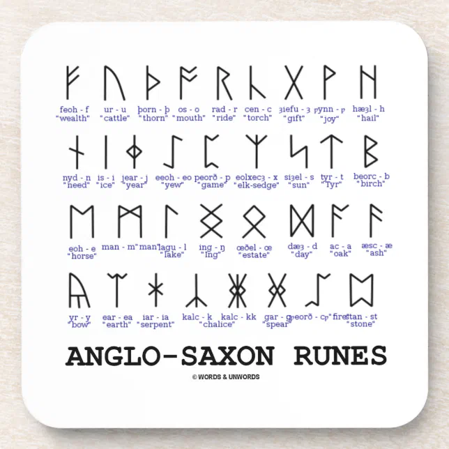Anglo-Saxon Runes (Linguistics Cryptography) Coaster | Zazzle