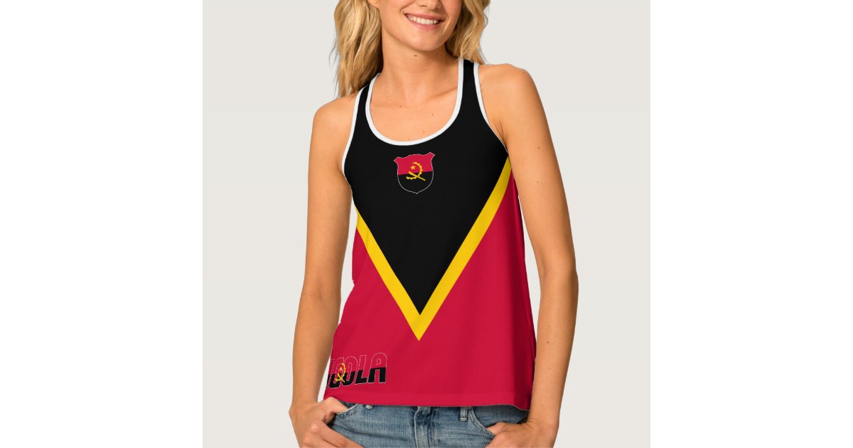 Angola Flag Colors Delightful Patriotic Tank Top | Zazzle
