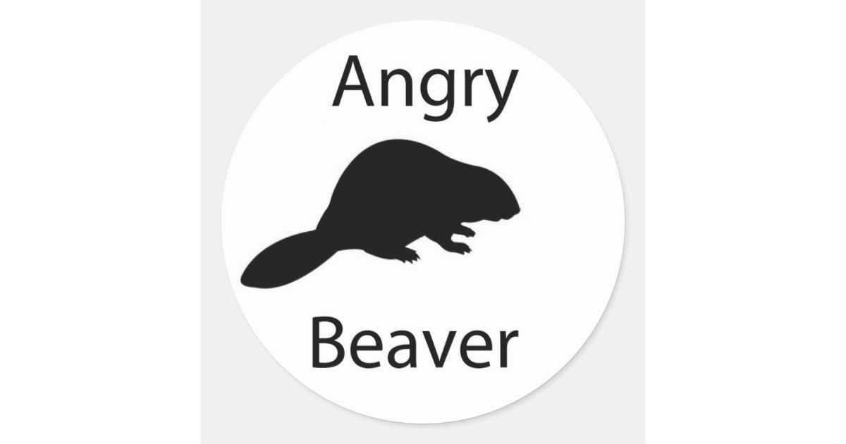 Angry beaver classic round sticker | Zazzle