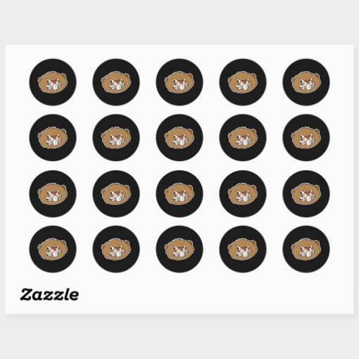 angry beaver face classic round sticker | Zazzle