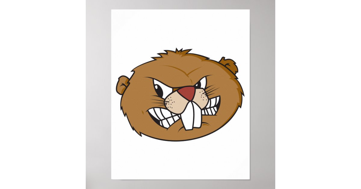 angry beaver face poster | Zazzle
